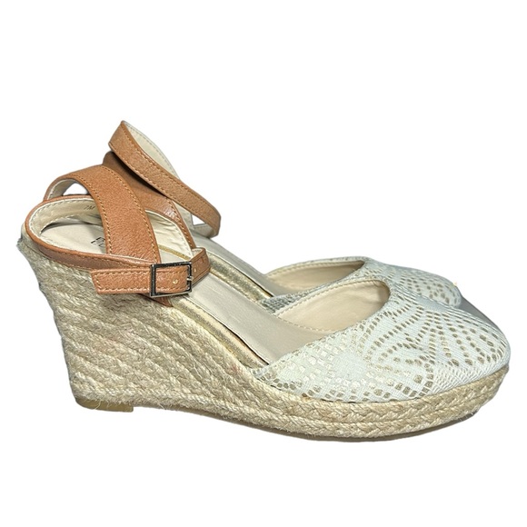 Basic Editions | Shoes | Basic Edition Brown Cream Gold Espadrille ...